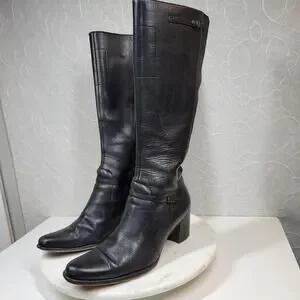 Timberland | Shoes | Timberland Tasa Tall Leather Boots 9 Black Knee ...